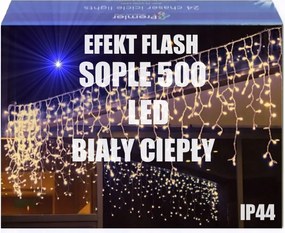 Sople 500 Led Záclona Venkovní Osvětlení IP44 Bílá Teplá Studený Flash