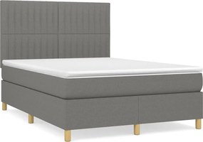 Box spring postel s matrací tmavě šedý 140 x 190 cm textil 3142490