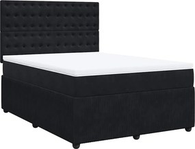 Box spring postel s matrací černá 140x200 cm samet 3294672