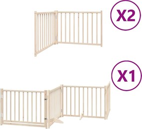 Zábrana pro psy s dvířky skládací 8 panelů 640 cm topol 3155722