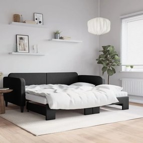 Válenda s přistýlkou a matracemi černá 100 x 200 cm textil 3196841