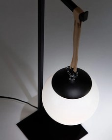 Černá kovová stolní lampa s plastovým stínidlem (výška 60 cm) Monteiro – Kave Home