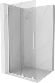 Mexen Velar L, posuvná sprchová zástěna Walk-in 120 x 200 cm, 8mm čiré sklo, bílá matná, 871-120-003-03-20