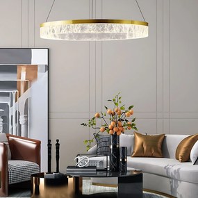 Toolight Toolight, LED závěsné osvětlení 80cm, 50W, 3000K, LHJ047-CP, zlatá lesklá, OSW-50022