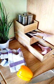 5Five® Bambusové organizéry, úložné boxy do šuplíku, sada 3ks - TSX3 38 x 31 x 7 cm