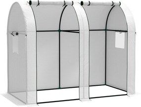 Zahradní skleník Outsunny 1,8 m² pro rajčata, rozměry 1,85D x 0,9Š x 1,5V m, 2 posuvné zipové dveře, 4 rolovací okna, ocel, PE, vysoká hustota 135 g/m