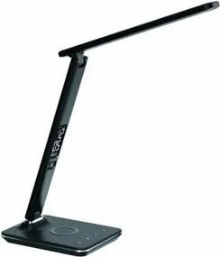 IMMAX LED stolní lampička Kingfisher černá / Qi nabíjení / 8.5W / 400l