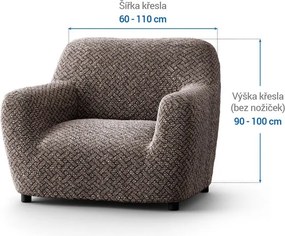 Bielastické potahy VENEZIA hnědá křeslo (š. 60 - 110 cm)