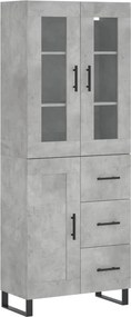 Skříň highboard betonově šedá 69,5x34x180 cm kompozitní dřevo 3198685