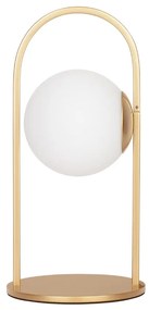 OnaDnes -20% Bílo-zlatá skleněná stolní LED lampa Nova Luce Hook