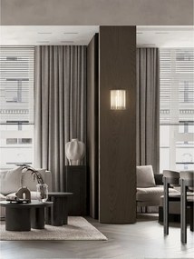 Skleněné LED nástěnné svítidlo v mosazné barvě Nol – Nova Luce