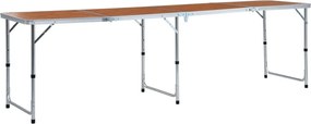 vidaXL Skládací kempingový stůl hliník 240 x 60 cm [48176] Barva: Hnědá