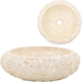 Umyvadlo 40 x 12 cm mramor krémové 142777