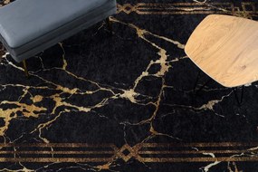 Dywany Łuszczów Kusový koberec Miro 51333.801 Marble black / gold - 80x150 cm