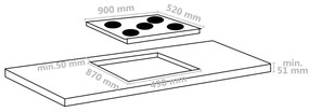 vidaXL Marketos Keramická varná deska s 5 hořáky dotykové ovládání 90 cm 8500 W