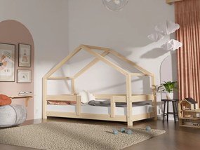 Benlemi Dětská domečková postel LUCKY s pevnou bočnicí Barva: Námořnická modrá, Rozměr: 90 x 200 cm