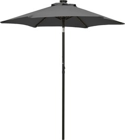 Zahradní slunečník s LED osvětlením antracit 200x211 cm hliník 313559