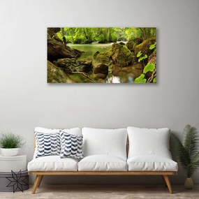 Obraz na plátně Skála Jezero Příroda 125x50 cm