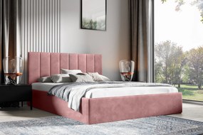 Eka Čalouněná postel LENY 90x200 cm Barva látky Trinity: (2319) Světlá růžová, Úložný prostor: Bez úložného prostoru