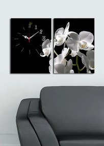 2 dílné dekorativní nástěnné hodiny Piese černé
