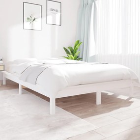 Rám postele bílý masivní borovice 120 x 200 cm - Default Title
