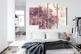 Vícedílný obraz Pivoňky V Odstínech Růžové Nedostatek Nedostatek Přírodní plátno 80x60