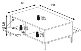 Konferenční stolek Flinn 100 cm černý