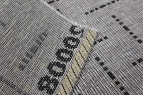 Devos Caby (DC Carpets), Kusový koberec FLOORLUX Silver/Black 20008 – na ven i na doma, 120x170, šedá, chodba / předsíň
