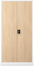 Víceúčelová kovová skříň bílá / dub sonoma, 900x1850x450 mm: DAWID Eco Design