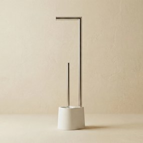 Stojan na toaletní papír a WC štětku STILK, bílý, 63 cm