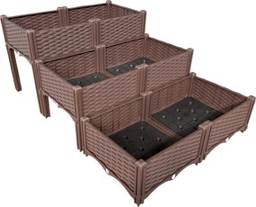 Vyvýšený záhon, hnědý, plast, UTLAN TYP 3