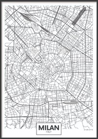 DecoKing - Nástěnný plakát - Map -  Milán