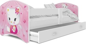 Dětská postel LUCY se šuplíkem - 160x80 cm - HELLO KITTY