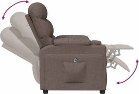 Elektrické polohovací křeslo taupe textil 3143499
