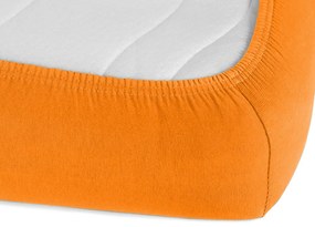 Jersey napínací prostěradlo na extra vysokou matraci JR-006 Oranžové 90 x 220 - výška 40 cm