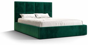 Manželská postel 160 cm Gino (tmavě zelená) (s roštem a úložným prostorem). 1046932