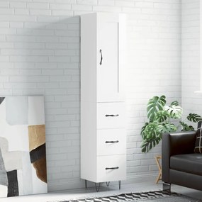 Skříň highboard bílá s vysokým leskem 34,5x34x180 cm kompozit,  3200227