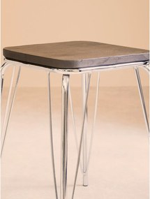 Stolička z jilmového dřeva ve stříbrné barvě/v přírodní barvě District – Premier Housewares
