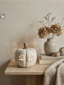 Sinsay - Svícen ve tvaru dýně s okénky - krémová