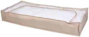 Nízký textilní úložný box Compactor SANDY 107 x 46 x 16 cm, béžový