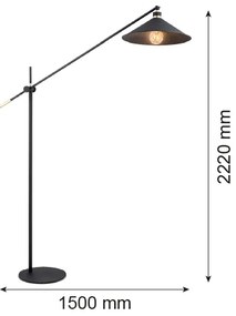 Argon 4732 - Stojací lampa NASHVILLE 1xE27/15W/230V černá