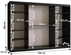 Šatní skříň WALENCJA Abika 250/200/62