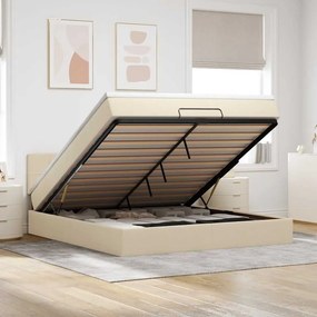 vidaXL Osmanská postel s matrací & LED diody Tmavě hnědá 140x190 cm