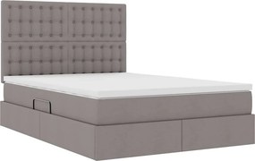 Postel s úložným prostorem a matrací Taupe 140 x 200 cm textil 3371913
