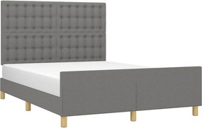 Postel bez matrace tmavě šedá 140 x 200 cm textil 3125382