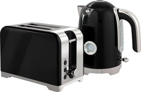 HOMCOM Sada konvice a toustovače s teploměrem, 1,7 l, 2200 W konvice, dvouštěrbinový toustovač se 7 stupni opečení