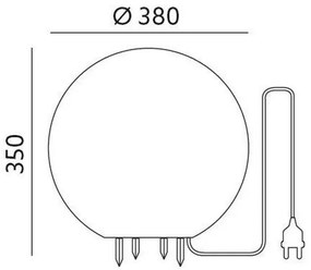 Venkovní dekorační svítidlo GARDEN BALL 1xE27/40W/230V IP65 pr. 38 cm