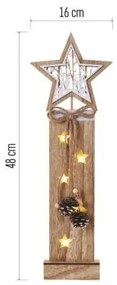 Dřevěná LED dekorace Svazie s časovačem 48 cm teplá bílá