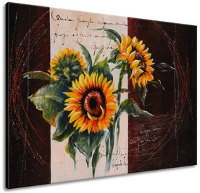 Gario Ručně malovaný obraz Skromné slunečnice Rozměry: 120 x 80 cm
