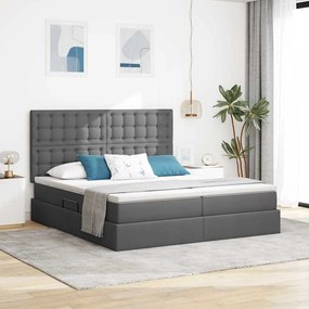 Postel s úložným prostorem Tmavě šedá 180 x 200 cm Textil 3372222
